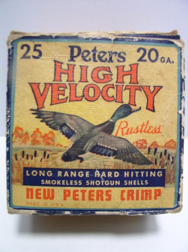 Vintage Peters High Velocity Shotgun Shells Box 20 Ga. | eBay