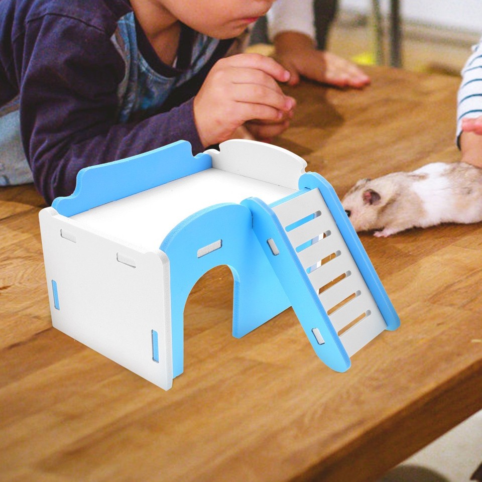 Hamster Pet Activity Structure Soft Bed for Small Animals Wooden Hut ...