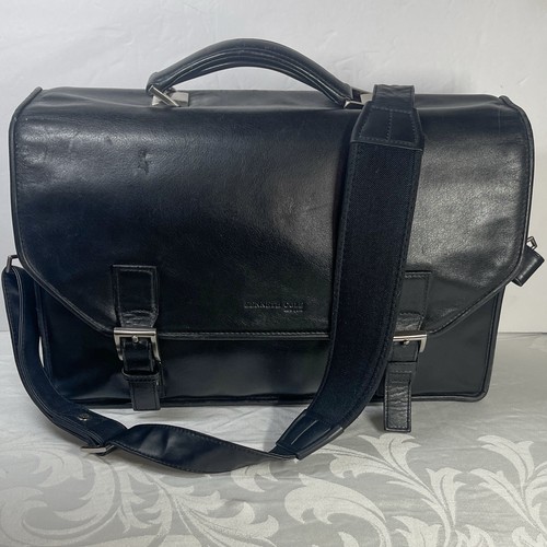 Kenneth Cole Leather Laptop Bag For Men black 16" long 13" tall | eBay