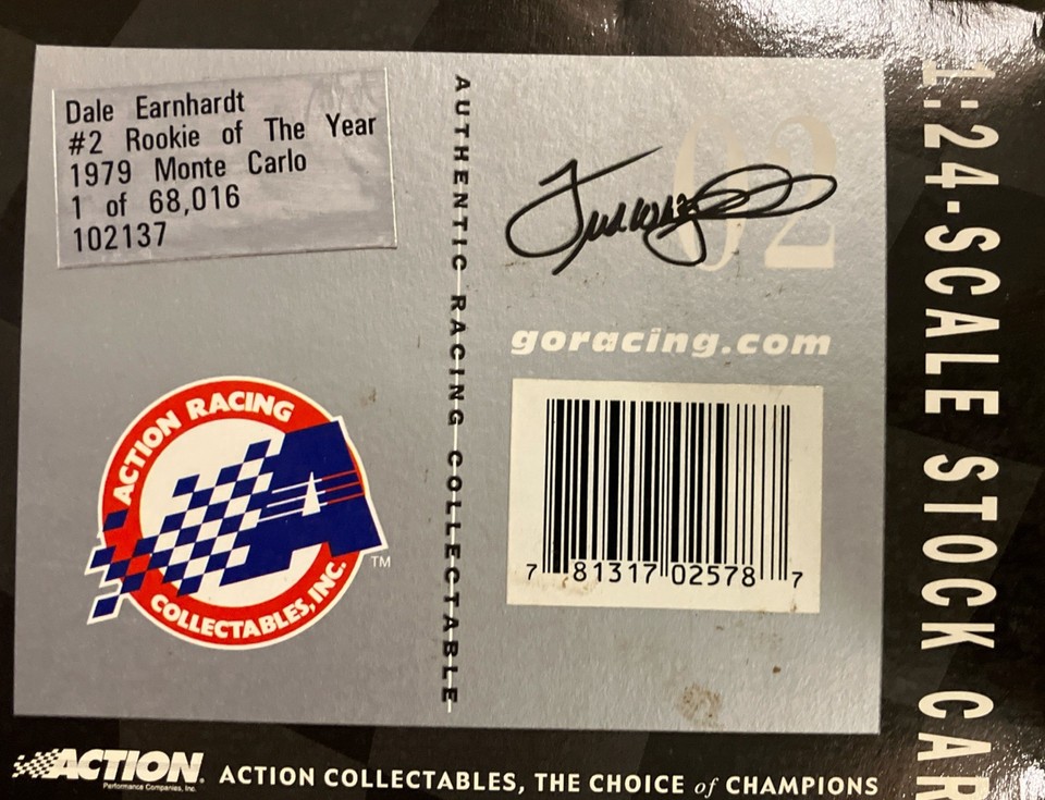 DALE EARNHARDT #2 ROOKIE OF THE YEAR 1979 MONTE CARLO 1/24 ACTION ...