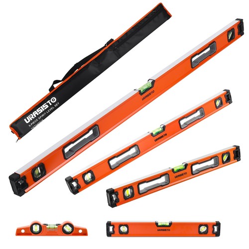 5-Piece Spirit Level Set, 10", 16", 24", 32", 48" Level Set with ...