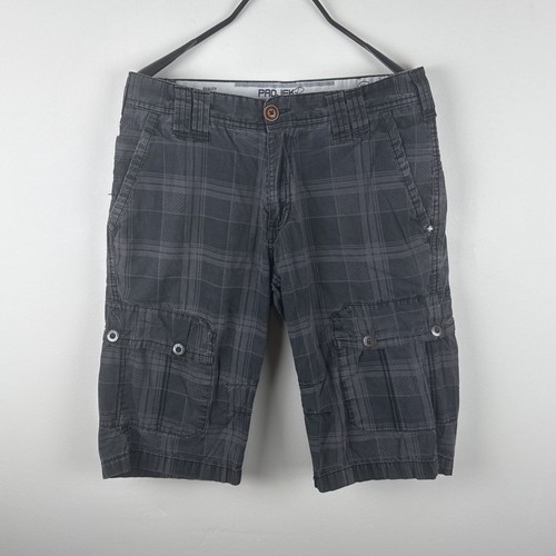 Projek Raw Gray plaid cargo shorts Mens size 32 | eBay