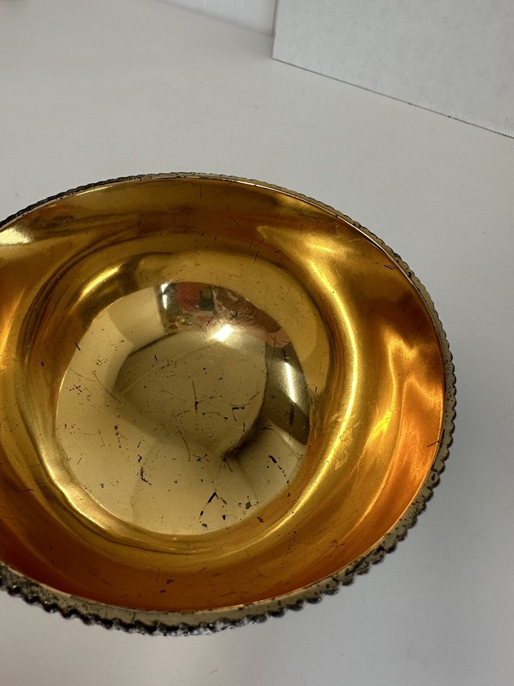 Vintage Holy Water Vessel Silver Plate on Brass Hallmarks Stamped | eBay