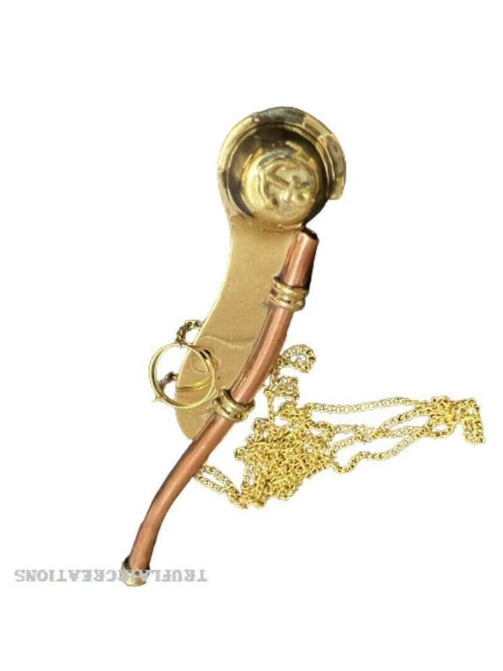 traditional Navy Whistle Solid Brass Boatswain (Bosun) Whistle Pipe ...