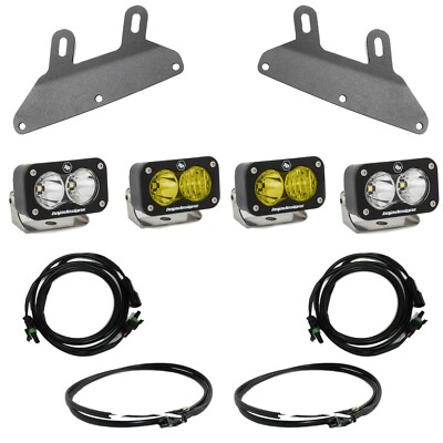 Baja Designs S2 Combo & Amber Spot Fogs/Upfitter/Brackets For 21+ Ford ...