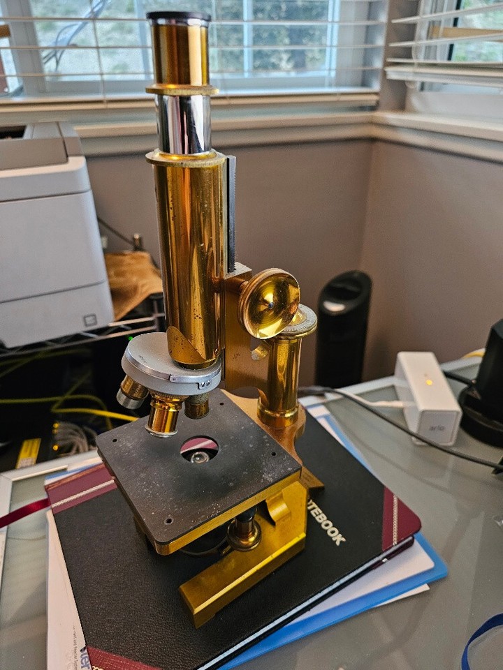 ANTIQUE BRASS RARE R J BECK LONDON COLLECTABLE MICROSCOPE AS PICTURED ...