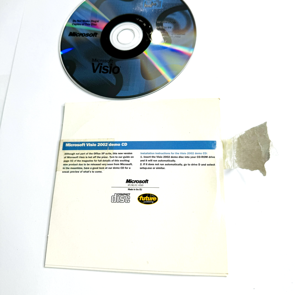 Microsoft Visio Demo CD 2002 Vintage Pc Computer Software CD Disc ...