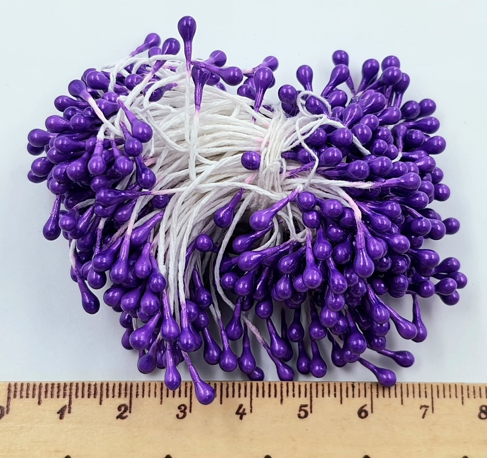 290 Double Heads Artificial Pearl Flower Stamens 3mm Craft Wedding Cake ...