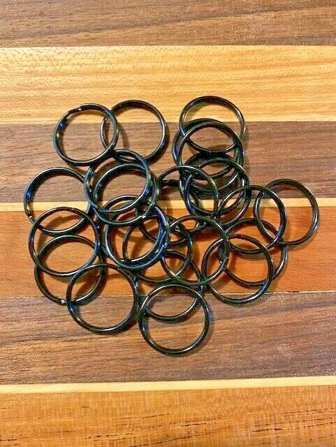 Black Key Rings 25 PCS 20mm Size USA Made & Bonus 5 Silver Stainless ...