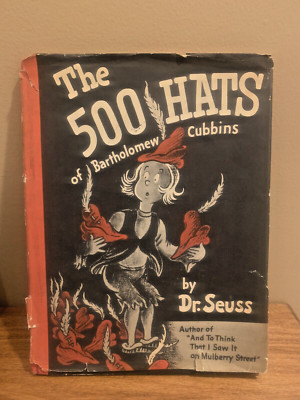 The 500 Hats of Bartholomew Cubbins by Dr. Seuss FIRST ED. 1938 w/ Dust ...