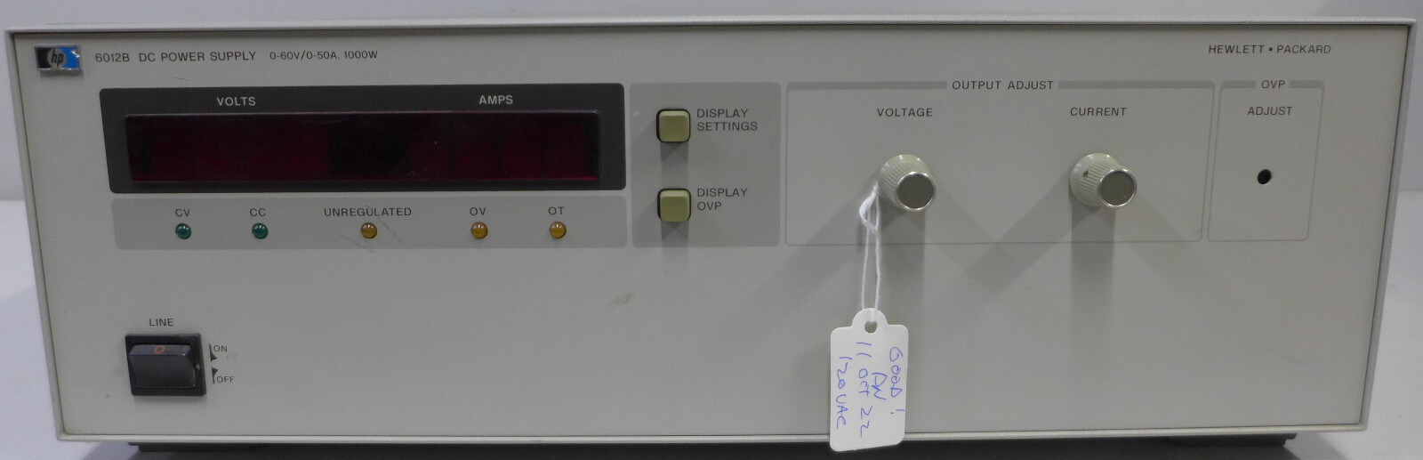 HP 6012B Variable DC Power Supply 0-60V 0-50A 1000W Tested & Working ...