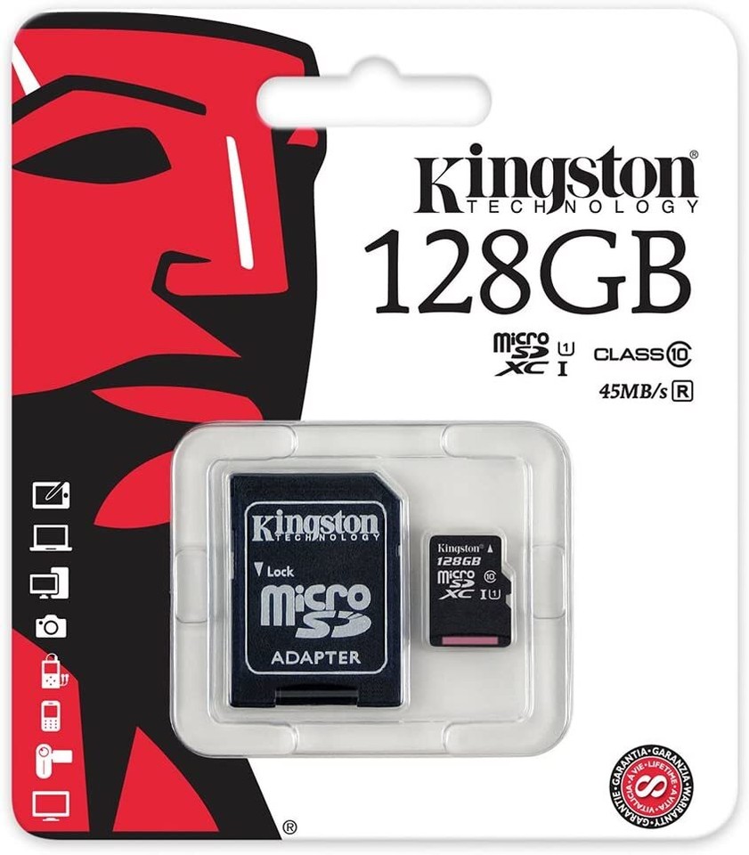 Kingston Micro SD Card 32GB 64GB 128GB Class 10 SDHC SDXC Phone Memory ...