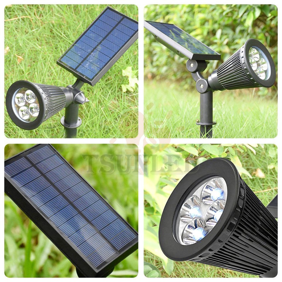 Solar Power Spotlight LED Garden Spot Lights Outdoor Lawn Landscape ...