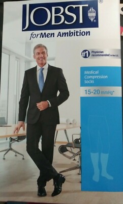 Jobst Ambition Men's 15-20mmHg Knee High, Size 6 Regular, Brown | eBay