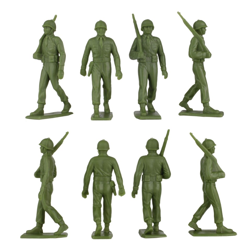 BMC Marx Plastic Army Men Marching US Soldiers - Green 27pc WW2 Figures ...