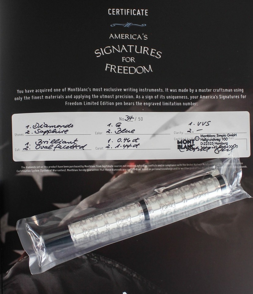 Montblanc Signatures for Freedom Andrew Jackson Limited Edition of 50 ...