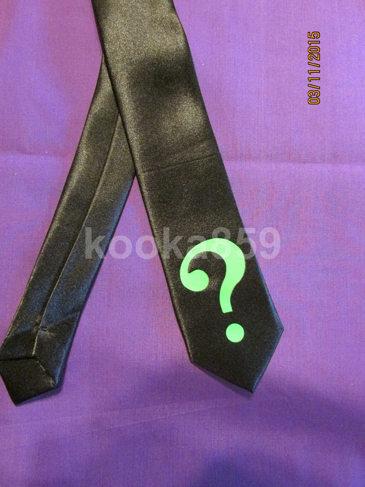 RIDDLER inspired COSTUME TIE 2" QUESTION MARK SYMBOL Arkham Cosplay ...