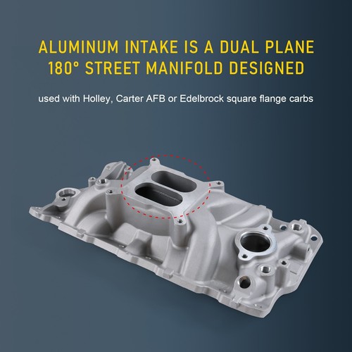 Dual Plane Intake Manifold NEW For Small Block Chevy SBC 350 400 1957 ...