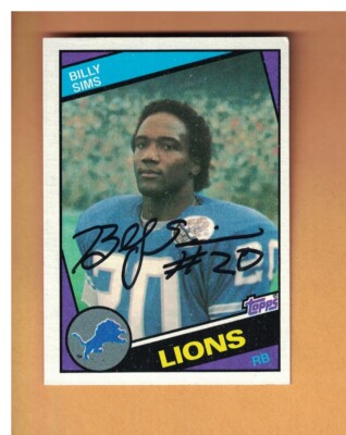 Billy Sims AUTOGRAPHED 1984 TOPPS FOOTBALL CARD SIGNED DETROIT LIONS | eBay