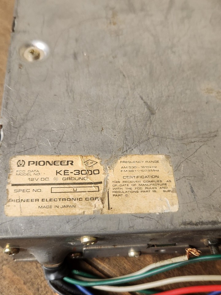 Pioneer KE-3000 AM/FM Stereo Cassette SilverFace SUPERTUNER *UNTESTED ...