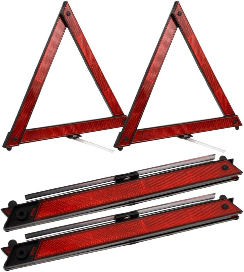 SOLUSTRE 4Pcs Reflective Triangle Warning Signs for Cars Vehicle Safety ...