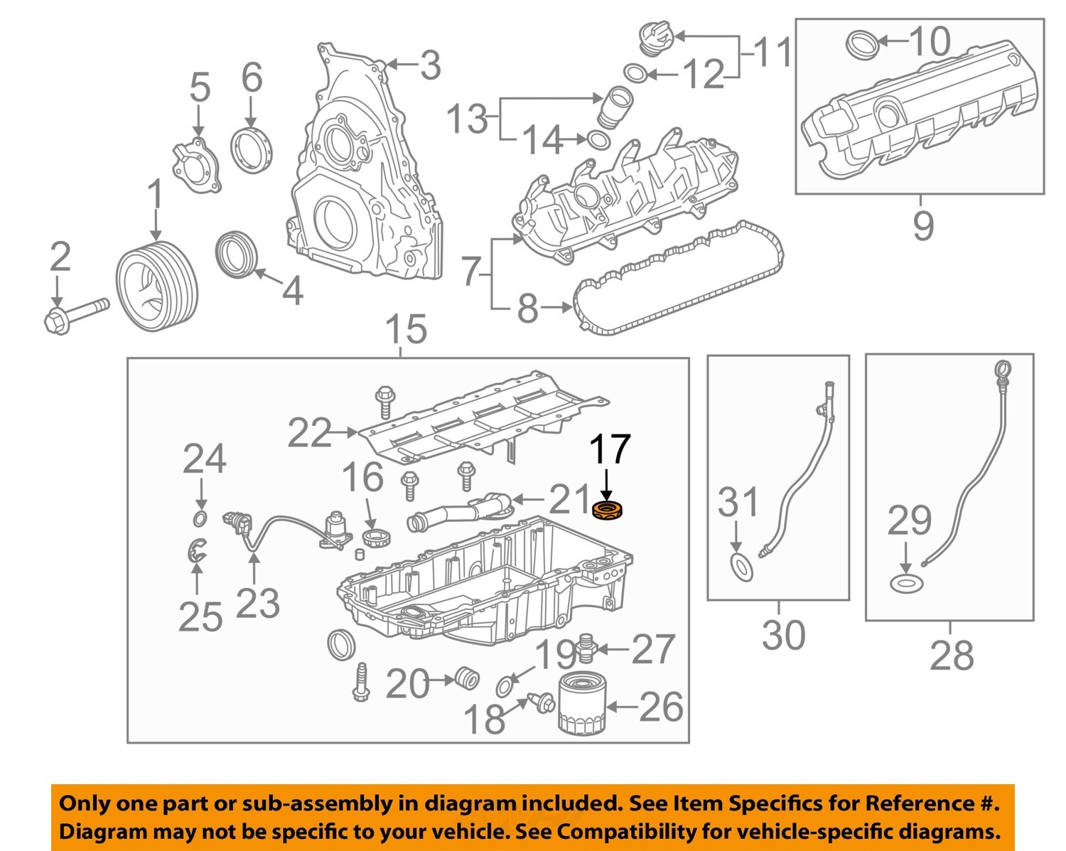 GM OEM 14-19 Corvette Engine Engine Parts-Oil Pan Rear Seal 12621086 | eBay