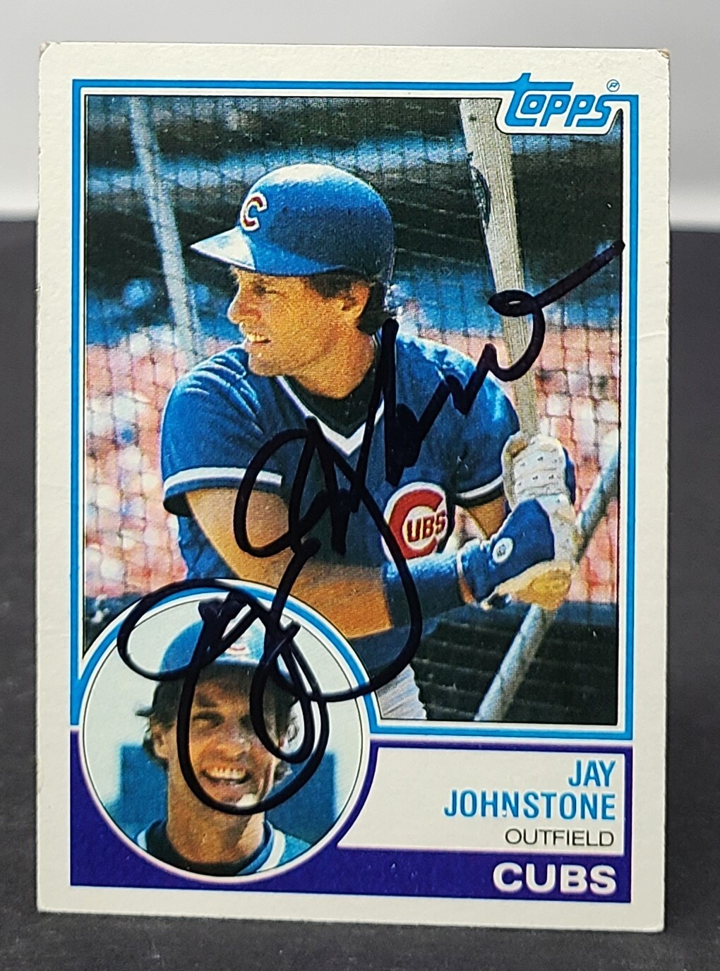 JAY JOHNSTONE Signed Autographed 1983 Topps Baseball Cards #152 Chicago ...