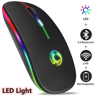 New Wireless Mouse Bluetooth RGB Rechargeable Mouse,LED Backlit ...