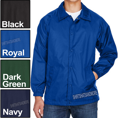 Mens Wind Breaker Staff Jacket Nylon Snap Front Coat S, M, L, XL, 2XL ...