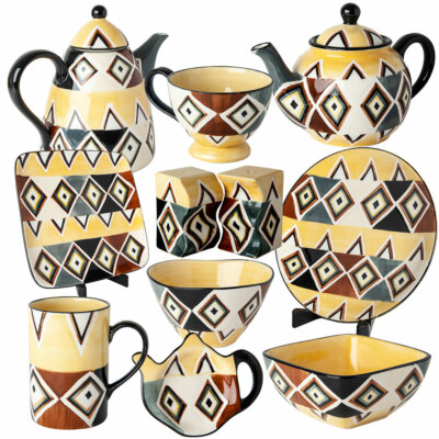 Kapula Hand Painted Ceramic Dinnerware - African Chic - South African ...