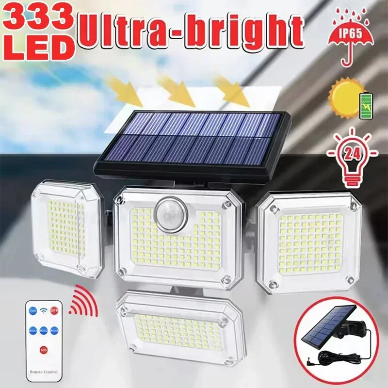 333 LED Solar Lights Outdoor 3200LM Waterproof Motion Sensor Security ...