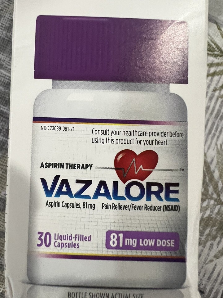 Vazalore 81 Mg Low Dose 30 Liquid Filled Capsules Exp Last Pic ...