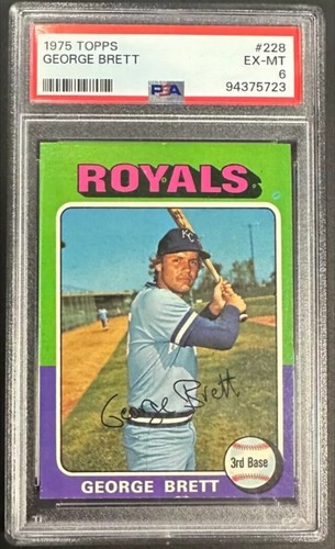 1975 Topps George Brett Rookie Card PSA 6 EX-MT #228 HOF Royals | eBay