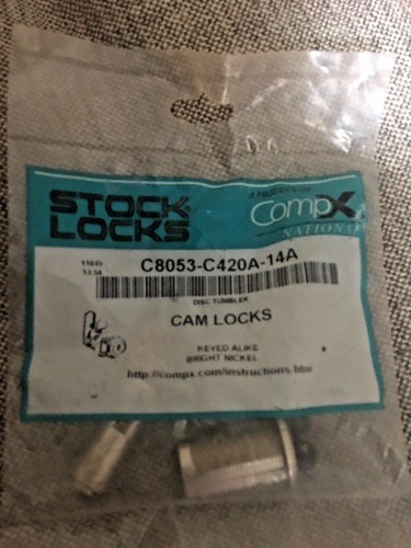 Stock Locks Compx Natl C8053-C413A-14A Cam Lock Bright Nickel Disc ...
