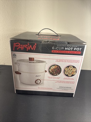 Parini 6 Cup Hot pot Removable Steam Tray Pho Soup Ramen Electric ...