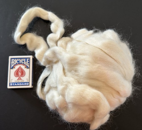 15.1oz Cream Romney Wool Soft Ready to Spin Roving Natural Spinning ...