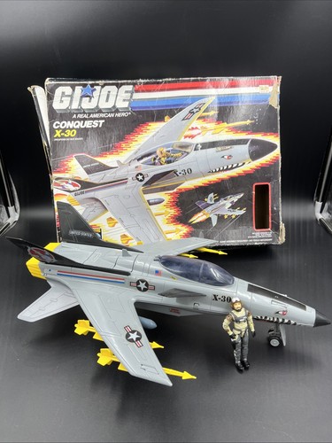 CONQUEST X-30 Jet GI Joe Nearly Complete 1986 Hasbro Slip Stream Pilot ...