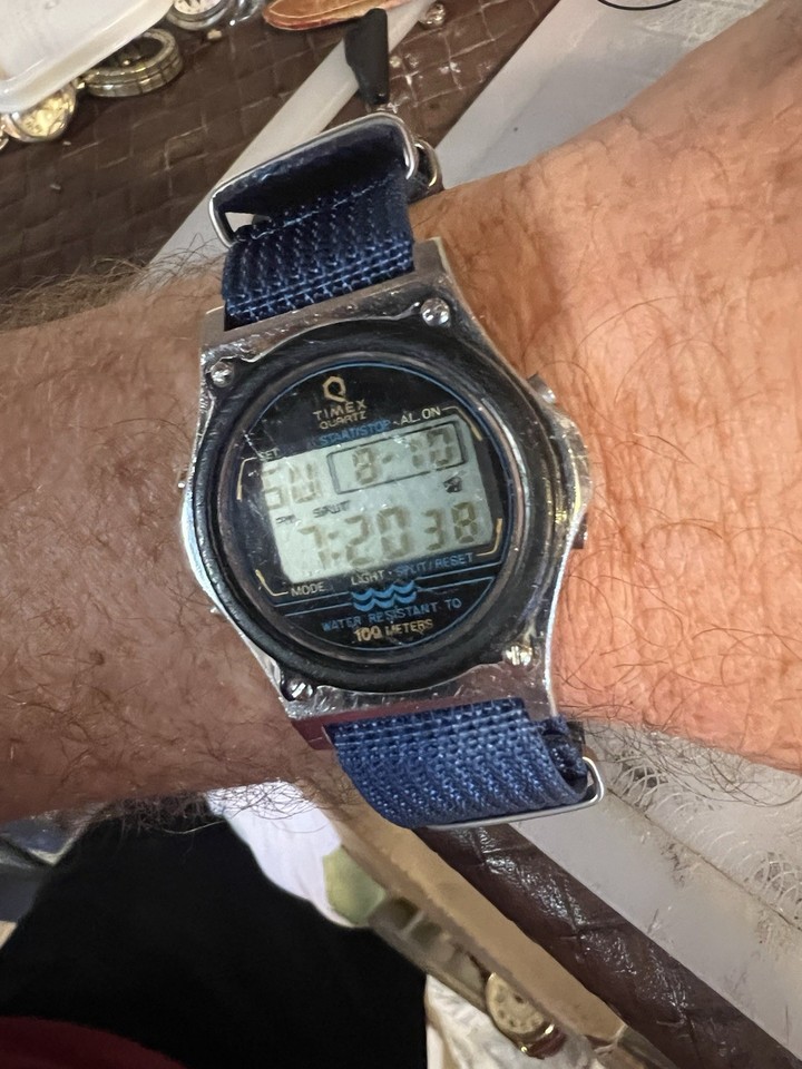 Early Vintage Timex Atlantis 100 Digital Watch Men Black! New Battery ...