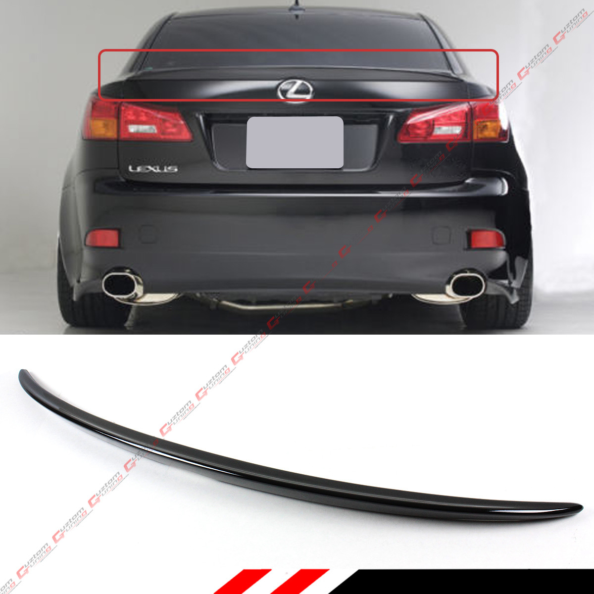 FOR 2006-13 LEXUS IS250 IS350 ISF VIP PAINTED GLOSSY BLK REAR TRUNK LID ...