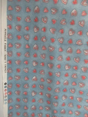 Mimi’s Things By Pinnacle Fabrics HEARTS ALLOVER Cotton Fabric VTG RARE ...