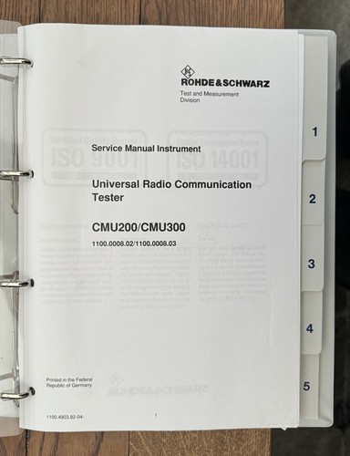 Rohde Schwarz CMU200 CMU300 Universal Radio Communication Tester ...