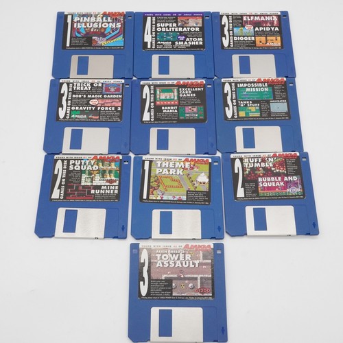Lot of 10 Amiga Games/Software 3.5" Floppy Disks Games Commodore Cover Disk | eBay