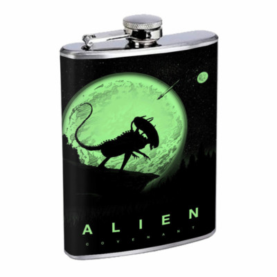 Alien Em1 Flask 8oz Stainless Steel Hip Drinking Whiskey | eBay