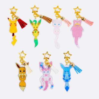New Pokemon Keychain Acrylic Plastic Star Backpack Chain Anime Pocket ...