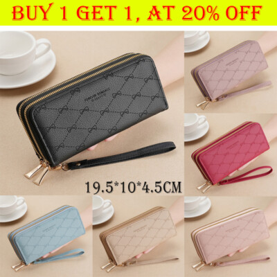 Ladies PU Leather Wallet Long Purse Phone Card Holder Case Clutch Large ...