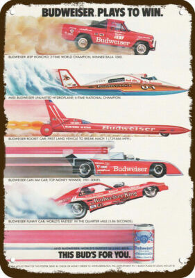 1983 BUDWEISER BEER Funny Car Rocket Vintage-Look DECORATIVE REPLICA ...