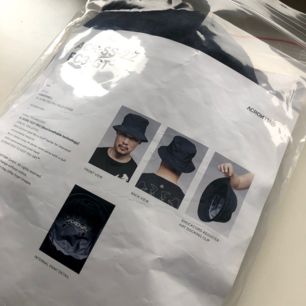 Acronym FC3-GT Gore-Tex Bucket Black Jungle Hat | LEAF Acronym FC3-GT Gore-Tex Bucket Black Jungle Hat | LEAF