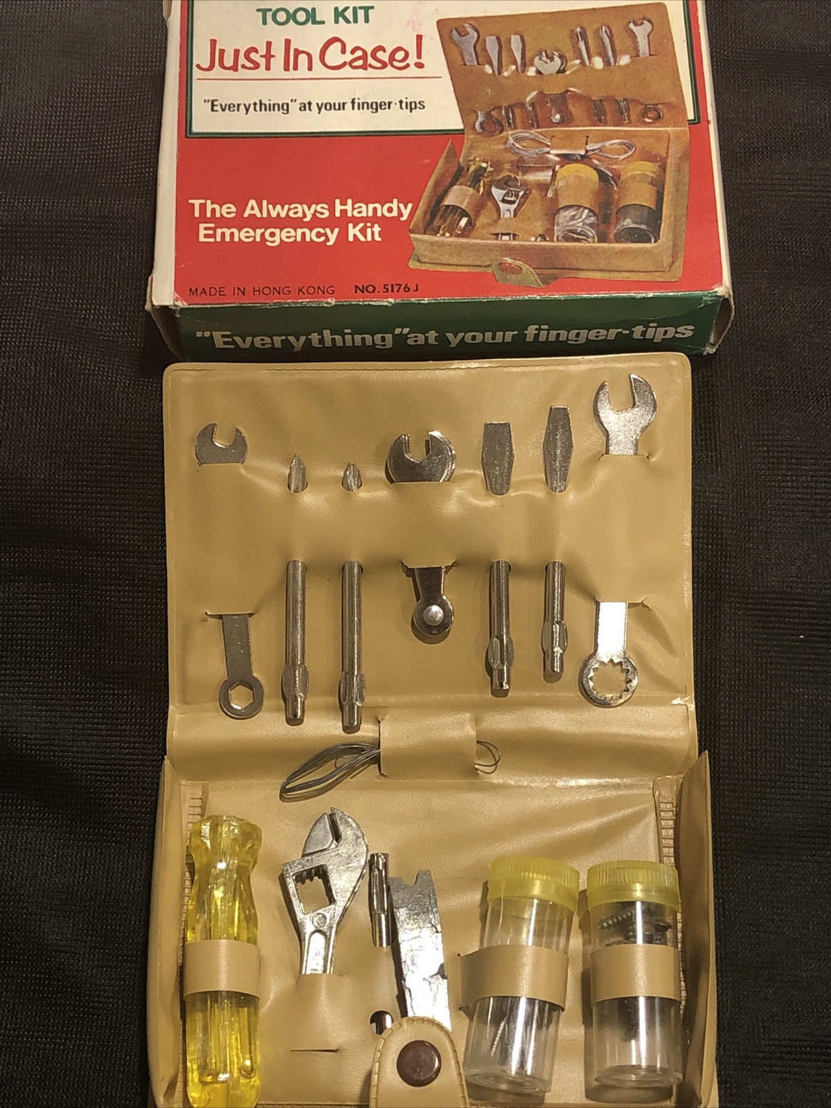 Vintage 1950s Original Box Mini Tool Kit Just In Case Made in Hong Kong ...