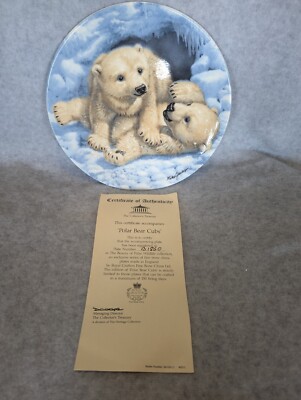 The Beauty of Polar Wildlife "Polar Bear Cubs" Collector Plate by Mike ...
