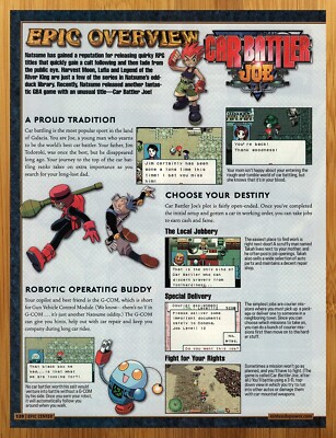 2002 Car Battler Joe Gameboy Advance GBA Vintage Print Ad/Poster RPG ...